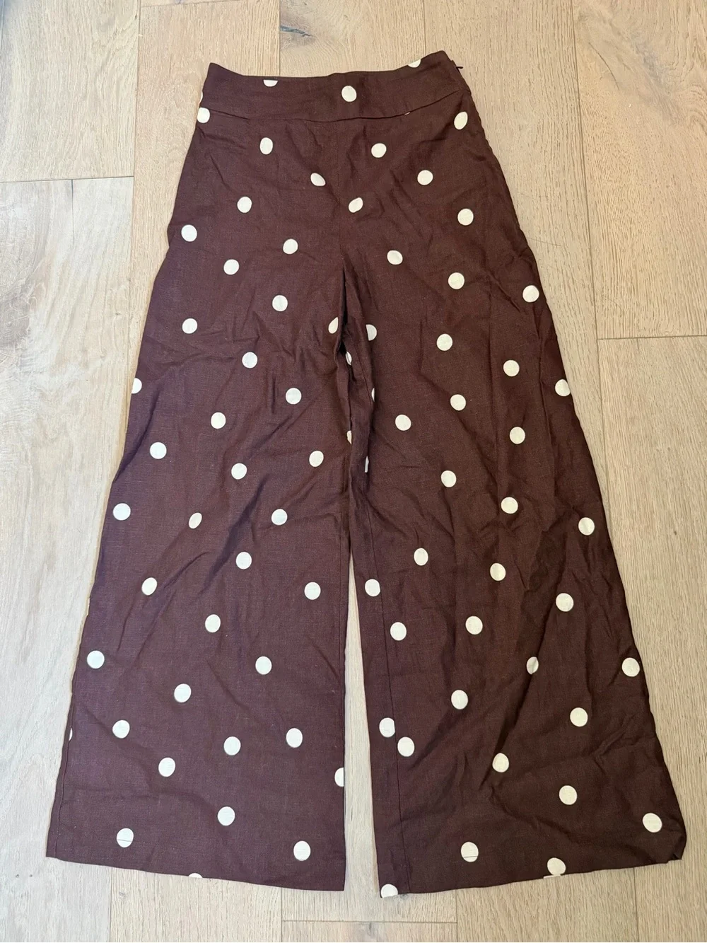 Sezane | Pants & Jumpsuits | Sezane Brown And White Polka Dotted Pants ...